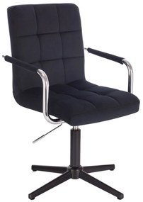 LuxuryForm DESIGN Otočná židle VERONA VELUR na černém kříži - černá