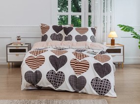 Flanelové povlečení z mikrovlákna STRIPE HEART barevné Rozměr povlečení: 70 x 90 cm | 140 x 200 cm