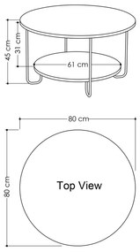 Konferenční stolek CORRO 45x80 cm bílá/černá