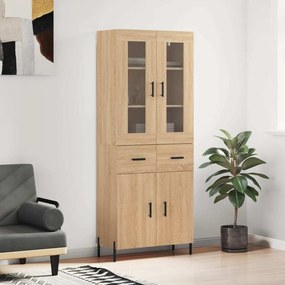 vidaXL Skříň highboard 69,5 x 34 x 180 cm kompozitní dřevo [3198539] Barva: bílá s vysokým leskem