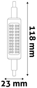 Prémiová stmívatelná LED žárovka R7s 118mm, 10W, 910lm studená, ekvivalent 66W