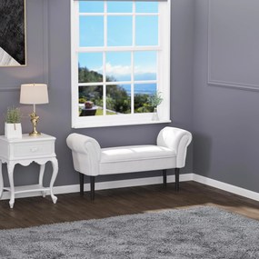 HOMCOM Lavice do ložnice lavice k posteli, čalouněná lavice v šedé barvě, MDF a pěna, 102x31x51cm| Aosom
