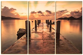 Obraz na plátně - Krásný západ slunce nad jezerem 1164FB (105x70 cm)
