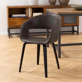 Židle s opěrkou Nova – hnědá 77 × 49.5 × 52.5 cm ACTONA