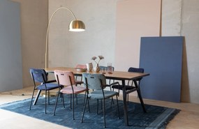 Šedo-modrá manšestrová jídelní židle ZUIVER BENSON s područkami