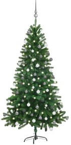 Umělý vánoční stromek s LED diodami a sadou koulí 150 cm zelený,  3077726 HangarStore.cz