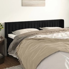 Čelo postele typu ušák černé 163x16x78/88 cm samet 3119062