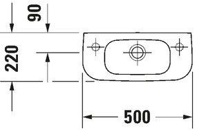 Duravit 7065000092 - Závěsné umyvadlo D-CODE 50x22 cm keramika/lesklá bílá