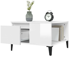 Konferenční stolek lesklý bílý 55x55x36,5 cm kompozitní dřevo