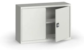 Plechová policová skříň na nářadí KOVONA, 800 x 1200 x 400 mm, 1 police, šedá/šedá