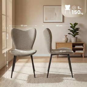 Sada 2 jídelních židlí Maika látka – taupe