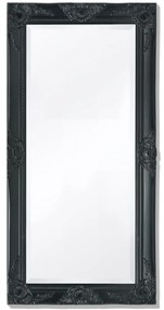 Nástěnné zrcadlo barokní styl 100 x 50 cm černé - Default Title