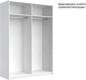 Skříň s posuvnými dveřmi 1,5x2,1m (Dveře Lesklé Bílé), série N Family
