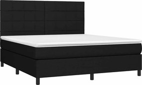 Box spring postel s matrací a LED černá 160x200 cm textil 3134887