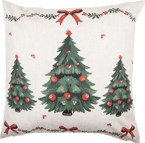 Béžový polštář se stromky Christmas Harmony - 45*45*4 cm