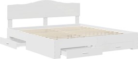 Rám postele se zásuvkou Bílá 180 x 200 cm Kompozitní dřevo 3413159
