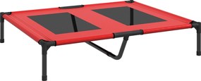 PawHut Zvýšený pelíšek pro psy Pelíšek 92x76x18cm Venkovní prodyšný pelíšek pro velké psy Kempování Oxford Red | Aosom.de