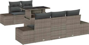 Set pohovek 6 ks Šedá polyratan 3349095