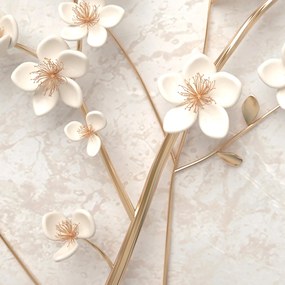 Malvis ® 3D tapeta Krémové květy Vel. (šířka x výška): 432 x 290 cm