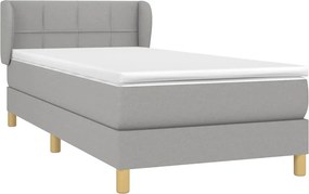 Box spring postel s matrací světle šedá 90x190 cm textil 3126765