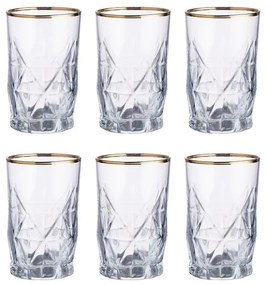 UPSCALE Sada sklenic na panáka se zlatým okrajem 110 ml 6 ks