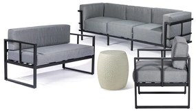 Šedý hliníkový zahradní lounge set pro 6 – Bonami Essentials