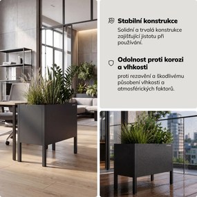 Malý antracitový kovový obal na květináč: DAISY 400 x 350 x 250 mm
