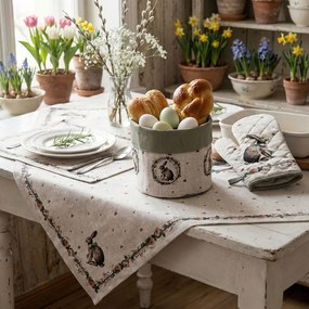 Bavlněná chňapka rukavice se zajícem Natural Linen Easter - 18*30 cm