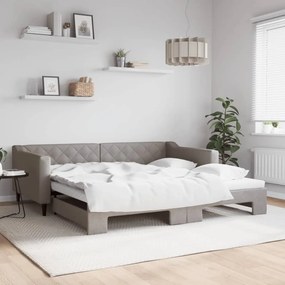 Válenda s přistýlkou taupe 100 x 200 cm textil 3197434