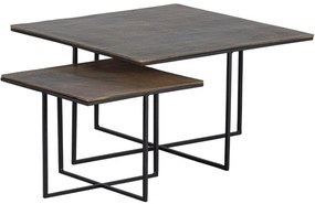 OnaDnes -20% Hoorns Set dvou mosazných konferenčních stolků Itemis 71 x 71 cm / 44 x 44 cm