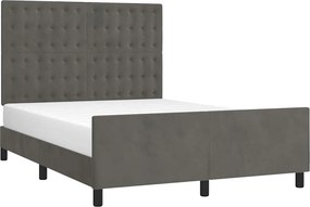 Rám postele bez matrace tmavě šedý 140 x 190 cm samet 3125996
