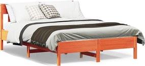 vidaXL Rám postele s čelem voskově 150 x 200 cm masivní borovice [842642] Barva: Hnědá
