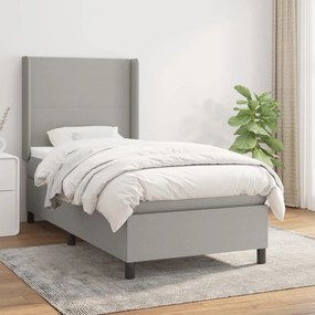 vidaXL Box spring postel s matrací 100 x 200 cm textil [3131252] Barva: světle šedá