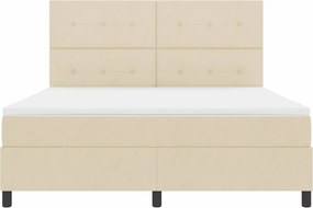 Postel s boxspringem s čelo Krémová 180 x 200 cm textil 3339411