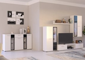 Obývací stěna SALZA Barevné provedení bílá / bílá, LED osvětlení ANO