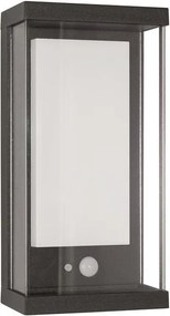 NV 9120711 Venkovní nástěnné svítidlo BAY antracitový hliník čiré sklo a akrylový difuzor LED 1.5W 3000K 3.7V 87st. IP65 solární / vypínač na těle / pohybové čidlo - NOVA LUCE