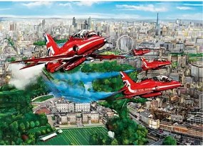 GIBSONS Puzzle Red Arrows nad Londýnem / 1000 dílků / 68 x 49 cm