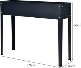 Costway Vyvýšený truhlík na květináče s 2 drenážními otvory kovový zvýšený