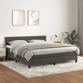 Box spring postel s matrací tmavě šedá 180x200 cm samet,  3141378