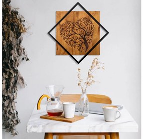 Asir Nástěnná dekorace 54x54 cm strom dřevo/kov AS1629