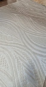 HU Moderní béžový koberec TWIST BEIGE 31204A Rozměr: 60x100 cm