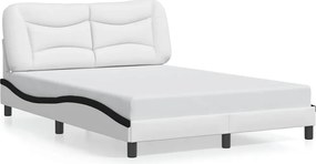 Rám postele bez matrace Hvar bílý a černý 140 x 190 cm umělá kůže 3208001
