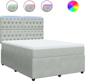 Box spring postel s matrací světle šedá 140x200 cm samet 3294664