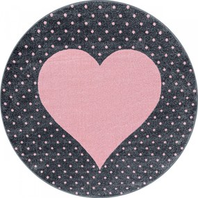Ayyildiz koberce Dětský kusový koberec Bambi 830 pink kruh Rozměry koberců: 120x120 (průměr) kruh