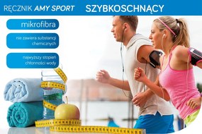 RYCHLESCHNOUCÍ RUČNÍK Z MIKROVLÁKNA AMY8 30X30 CM TYRKYSOVÁ