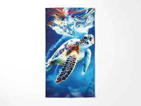 Rychleschnoucí XXL plážová osuška CHELONIA modrá 150 x 210 cm, 100% mikrovlákno