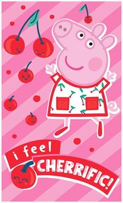 Dívčí ručník Prasátko Peppa - motiv I Feel Cherrific - 100% bavlna - 30 x 50 cm