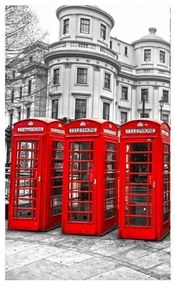 DIMEX | Vliesová fototapeta na zeď Londýn MS-2-0020  | 150 x 250 cm | černobílá, červená