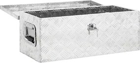 Úložný box stříbrný 70 x 31 x 27 cm hliník 152250