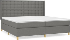 Box spring postel s matrací tmavě šedá 200x200 cm textil 3132338